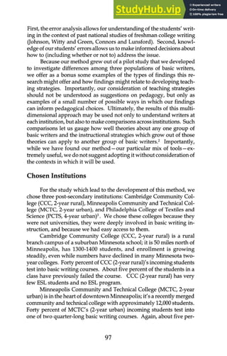 A Method For Describing Basic Writers And Their Writing Lessons From A ...