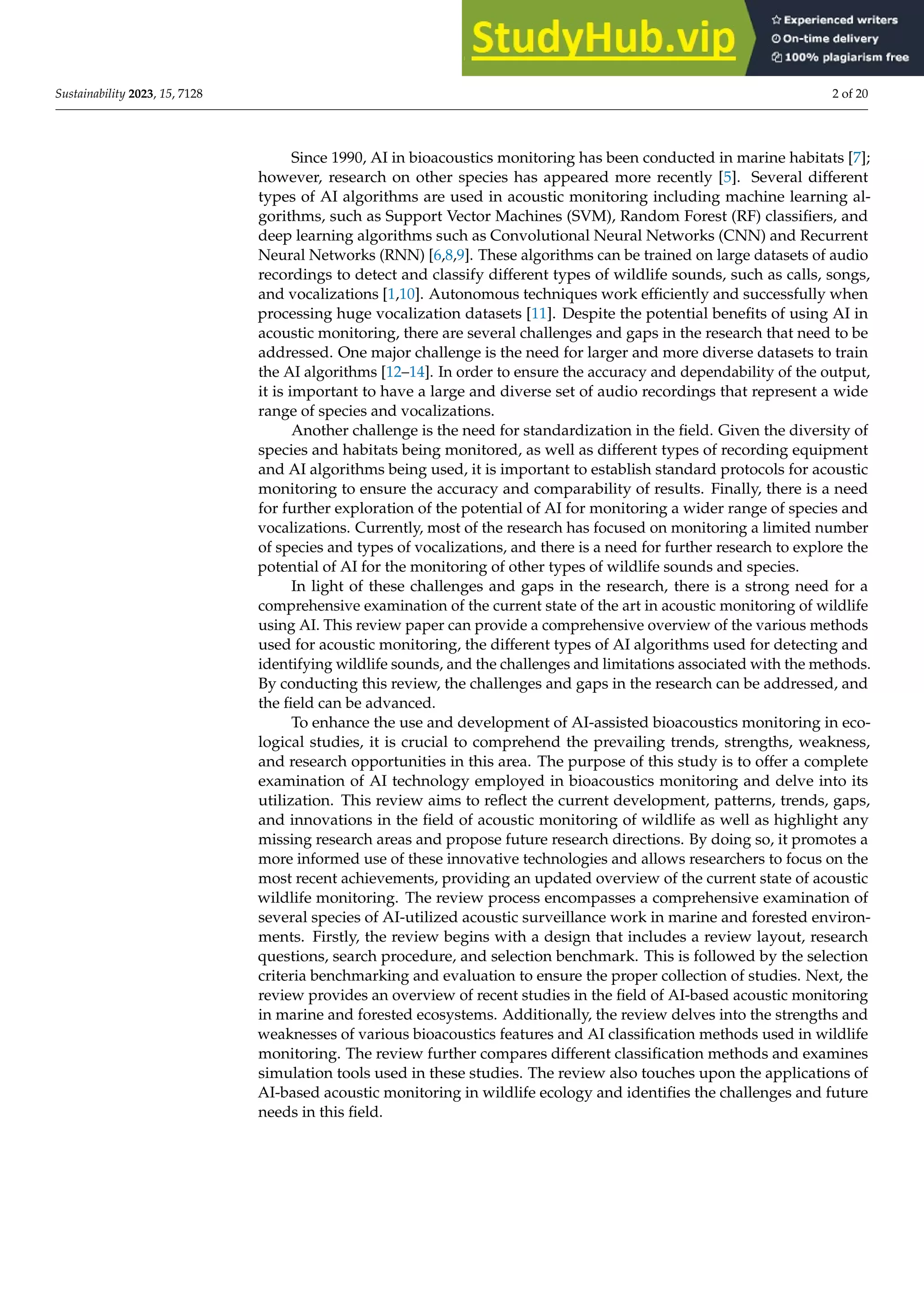 A Methodological Literature Review Of Acoustic Wildlife Monitoring ...