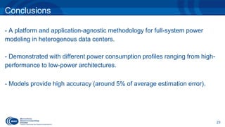 A methodology for full system power modeling in heterogeneous data centers | PPT