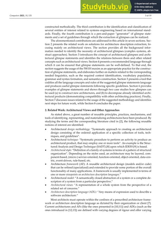 A Methodology For Generating Systems Architectural Glimpse Statements Using The 5W1H Maxim | PDF