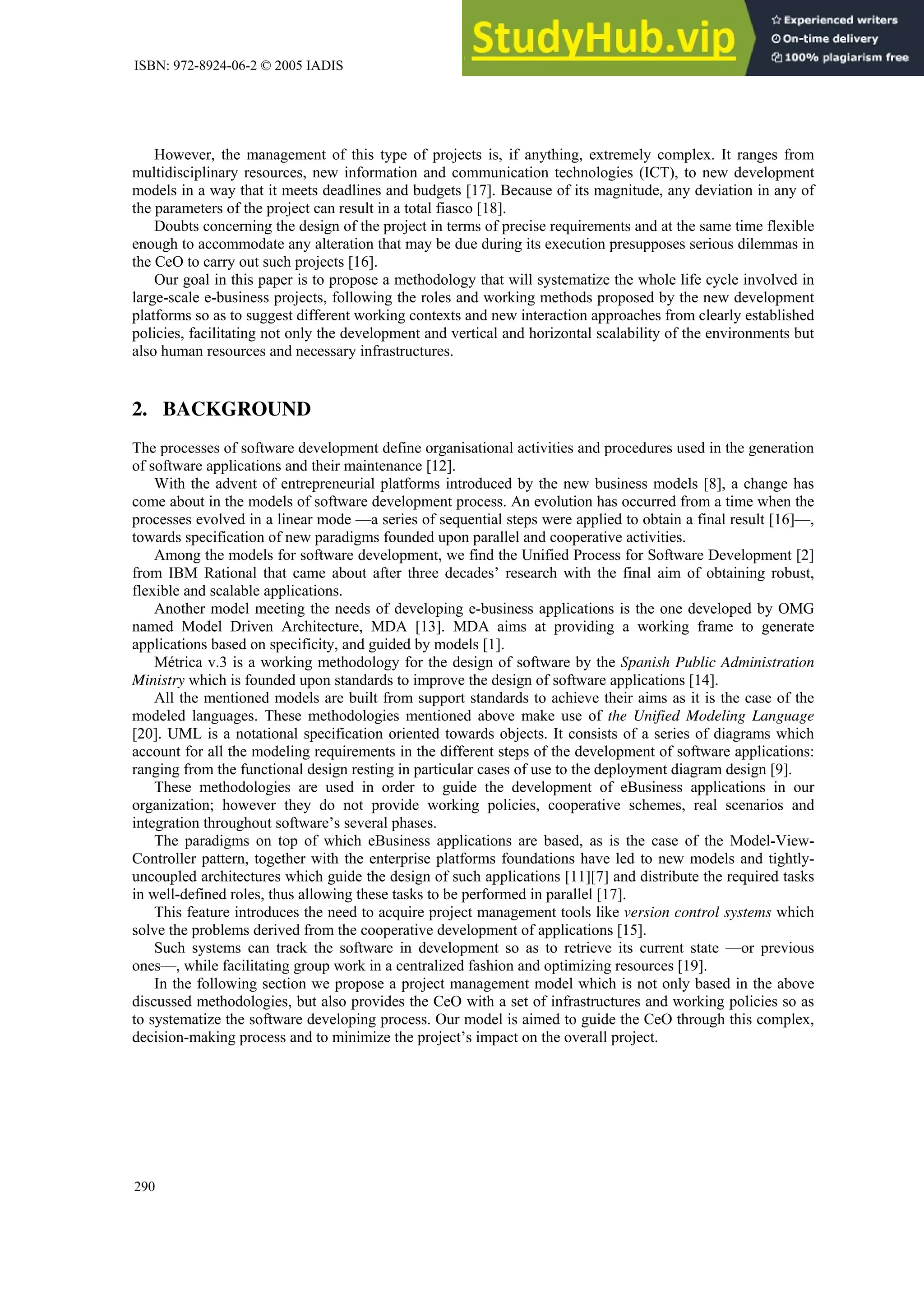 A Methodology For Large-Scale E-Business Project Management | PDF