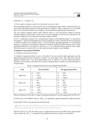 A method to determine partial weight enumerator for linear block codes | PDF