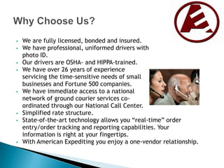 American Expediting Overview | PPTX