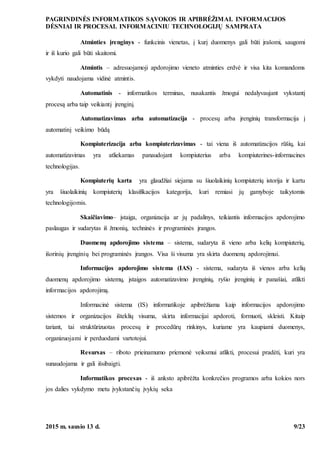 IT pagrindai. Sąvokos.Ir kita. | DOCX