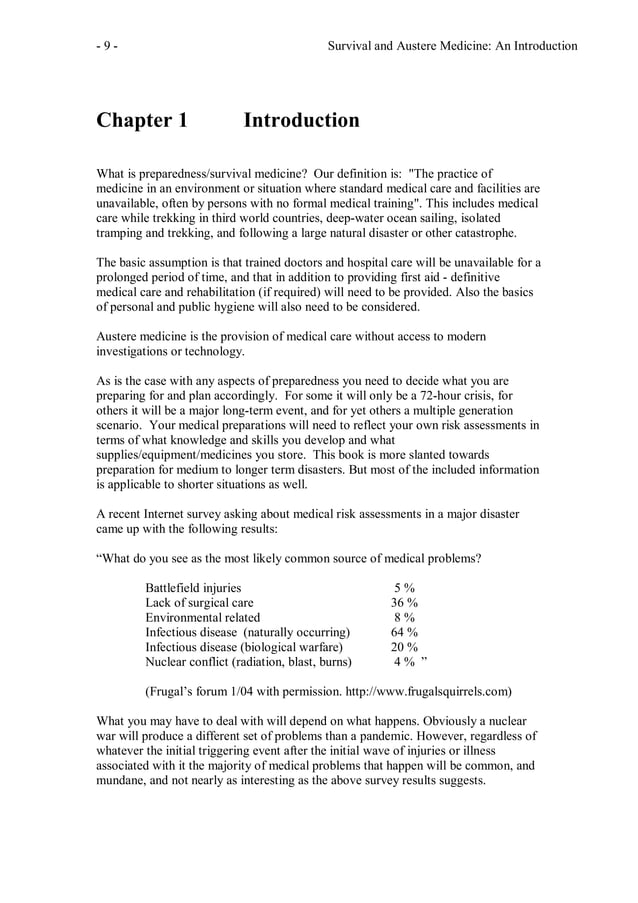 Survival and Austere Medicine introduction final 2