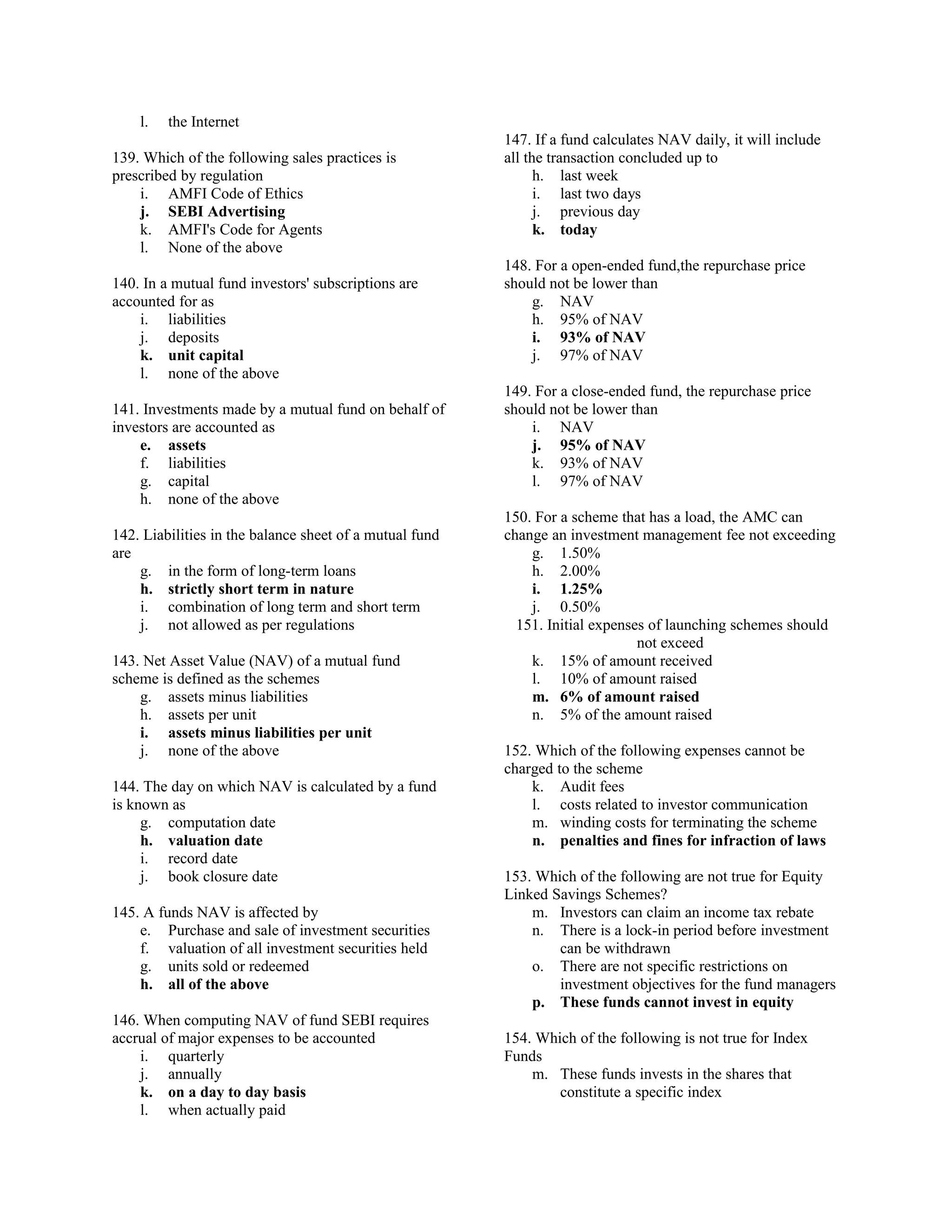 NISM V-A sample 500 questions | DOC