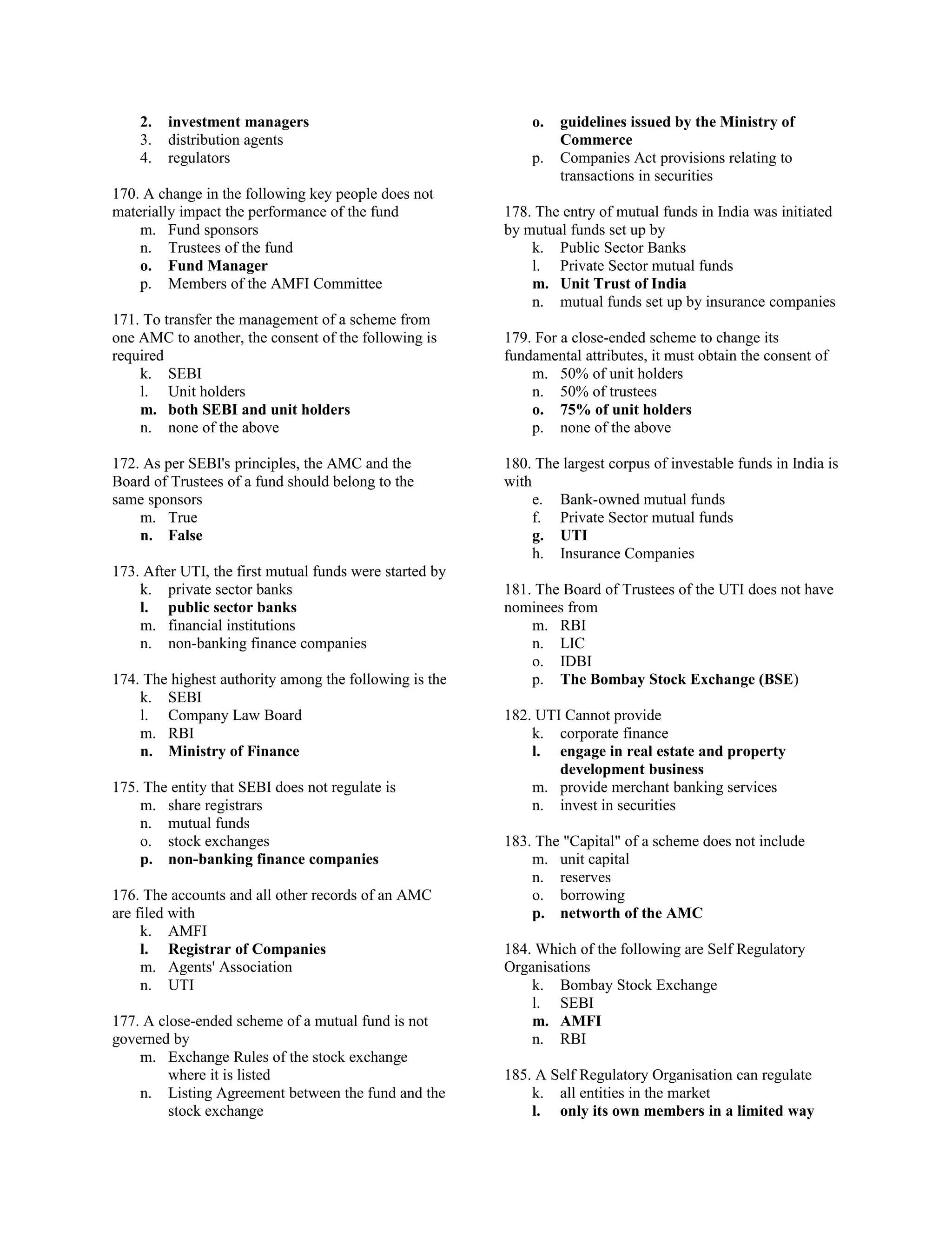 NISM V-A sample 500 questions | DOC