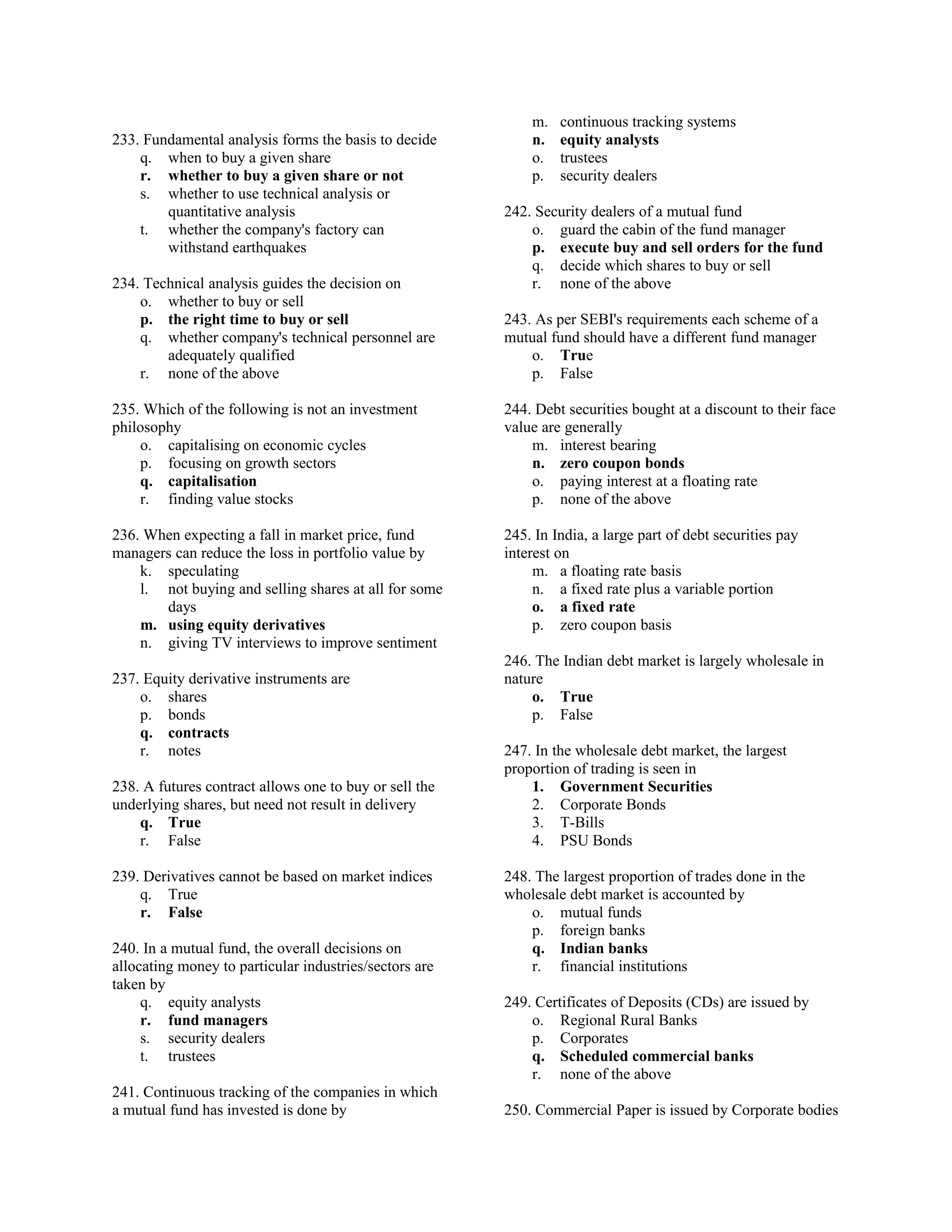 NISM V-A sample 500 questions | DOC