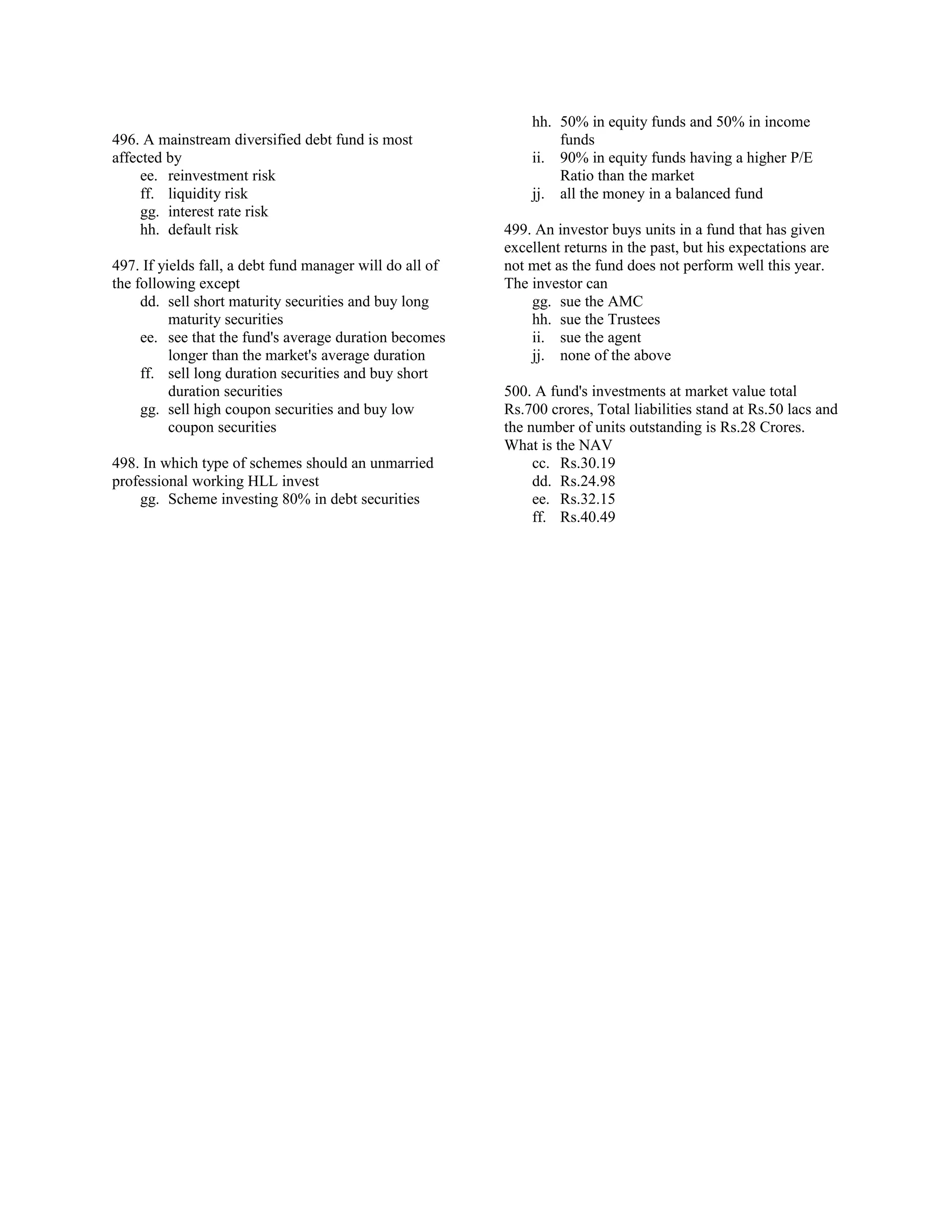 NISM V-A sample 500 questions | DOC