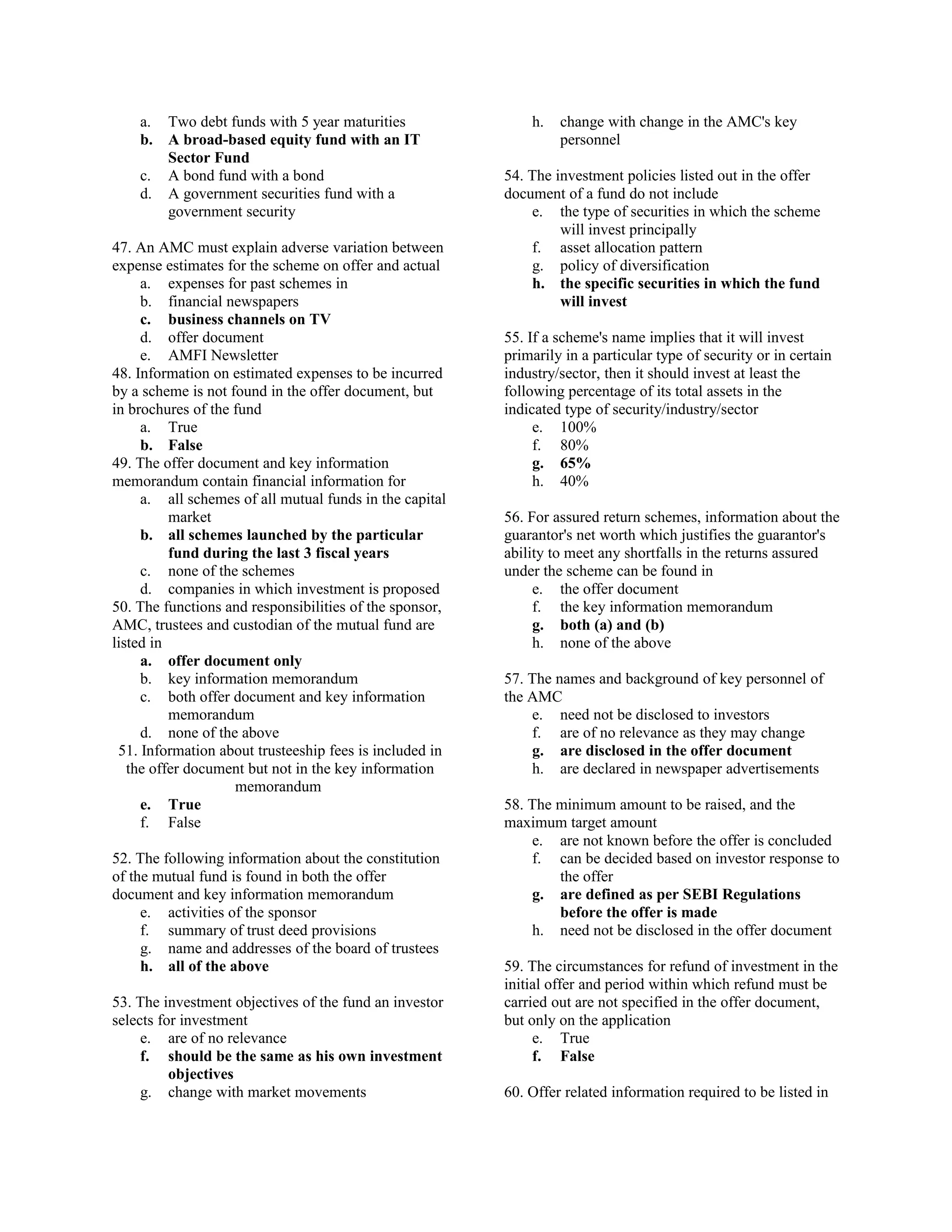 NISM V-A sample 500 questions | DOC