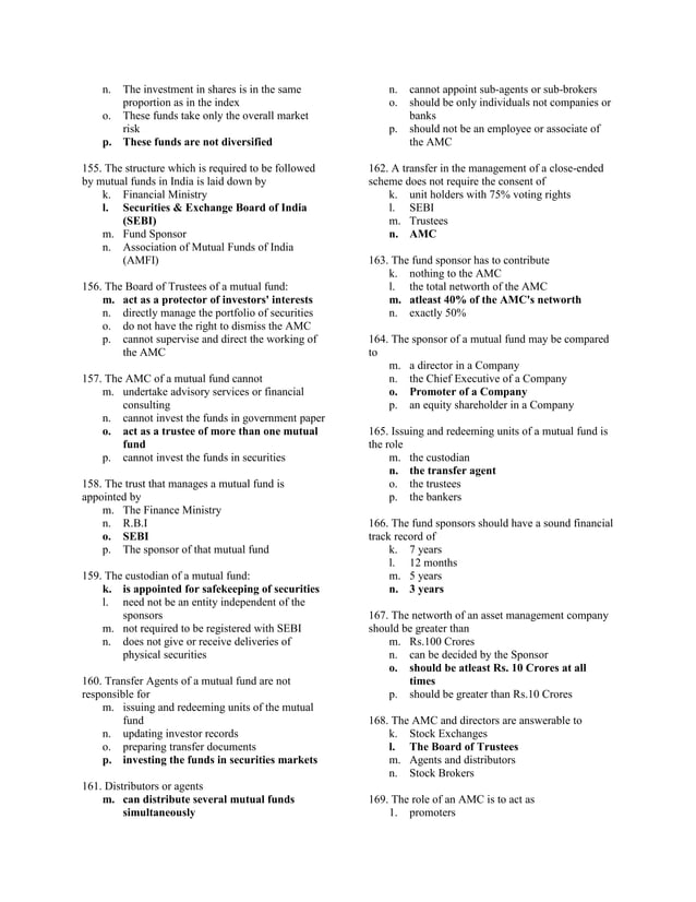 NISM V-A sample 500 questions | DOC | Stocks and Bonds | Personal Investing