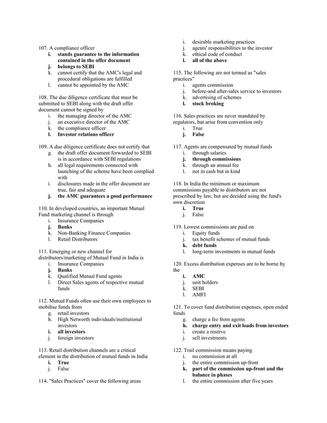 NISM V-A sample 500 questions | DOC | Stocks and Bonds | Personal Investing
