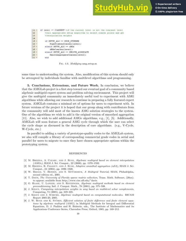 AMGLAB A COMMUNITY PROBLEM SOLVING ENVIRONMENT FOR ALGEBRAIC MULTIGRID METHODS | PDF
