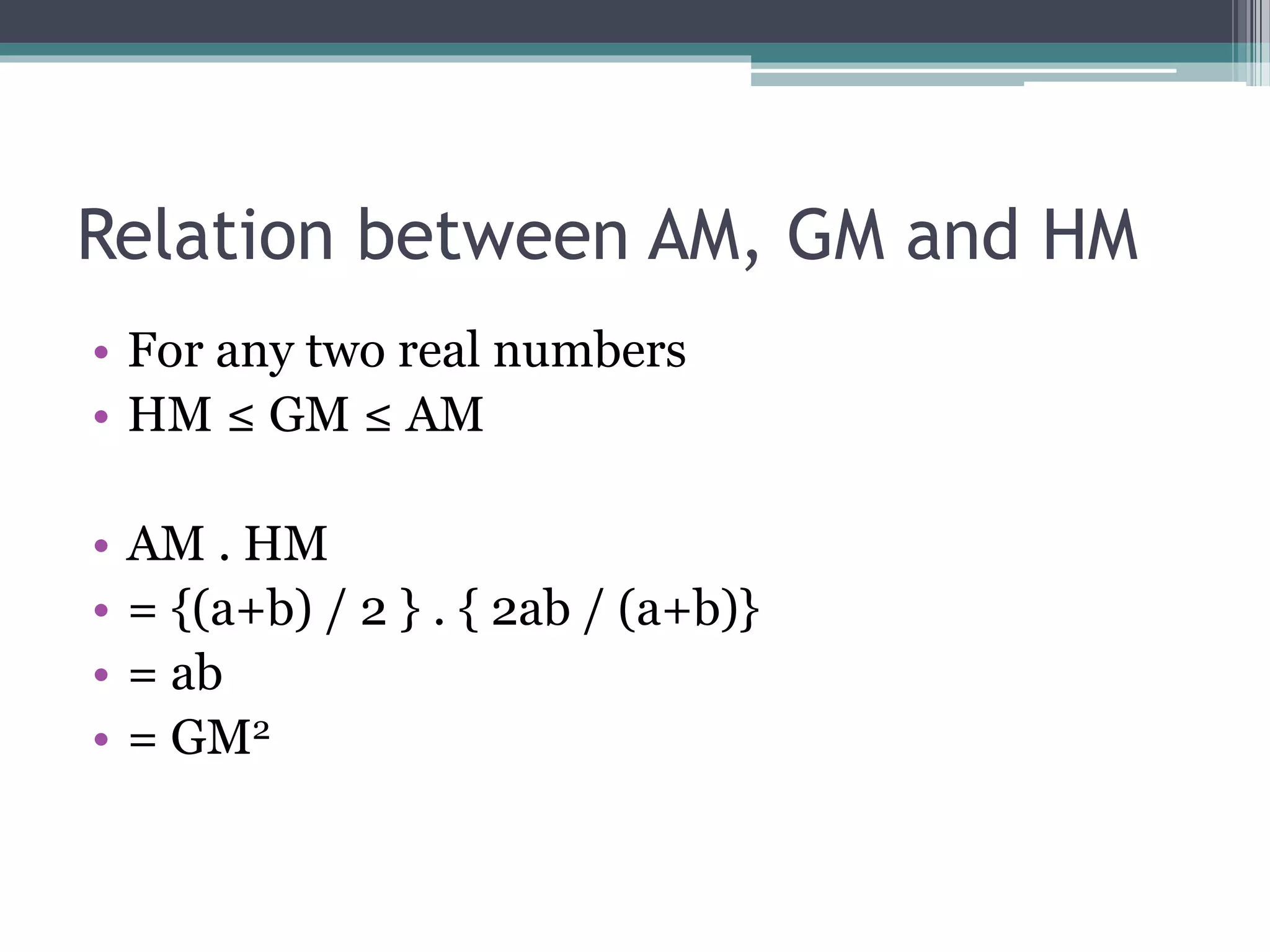 Arithmetic Mean, Geometric Mean, Harmonic Mean | PPTX