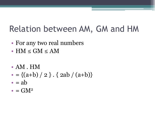 Arithmetic Mean, Geometric Mean, Harmonic Mean
