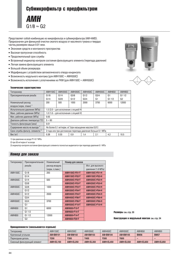 Субмикрофильтр с предфильтром Amh | PDF