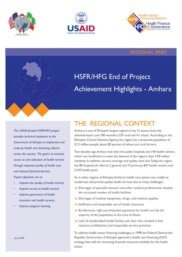 HSFR/HFG End of Project Regional Report - Amhara | PDF