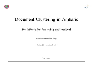 Amharic document clustering | PDF