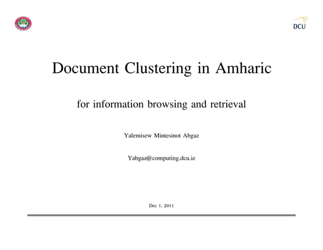 Amharic document clustering | PDF