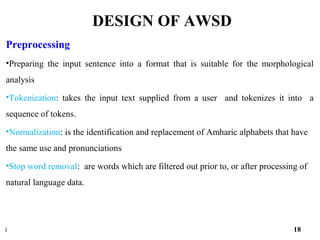Amharic WSD using WordNet | PPT
