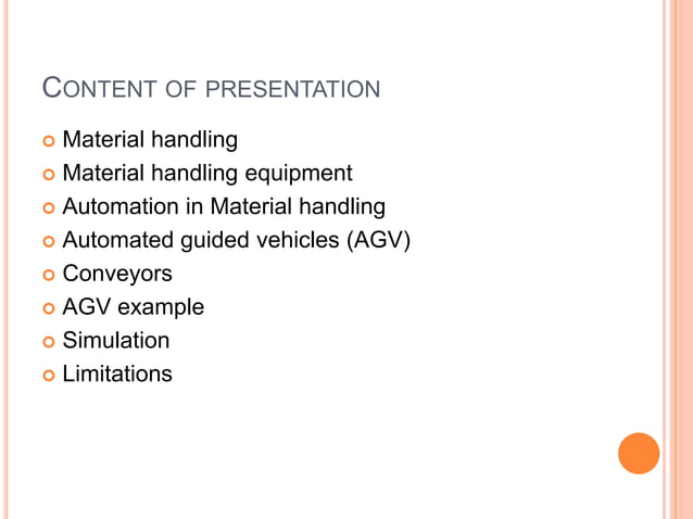 Automated Material Handling System | PPTX | Automotive Industry ...