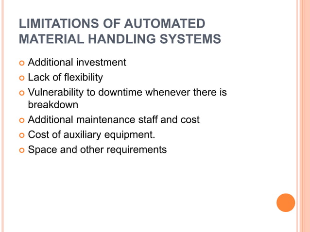 Automated Material Handling System | PPTX | Automotive Industry | Industries