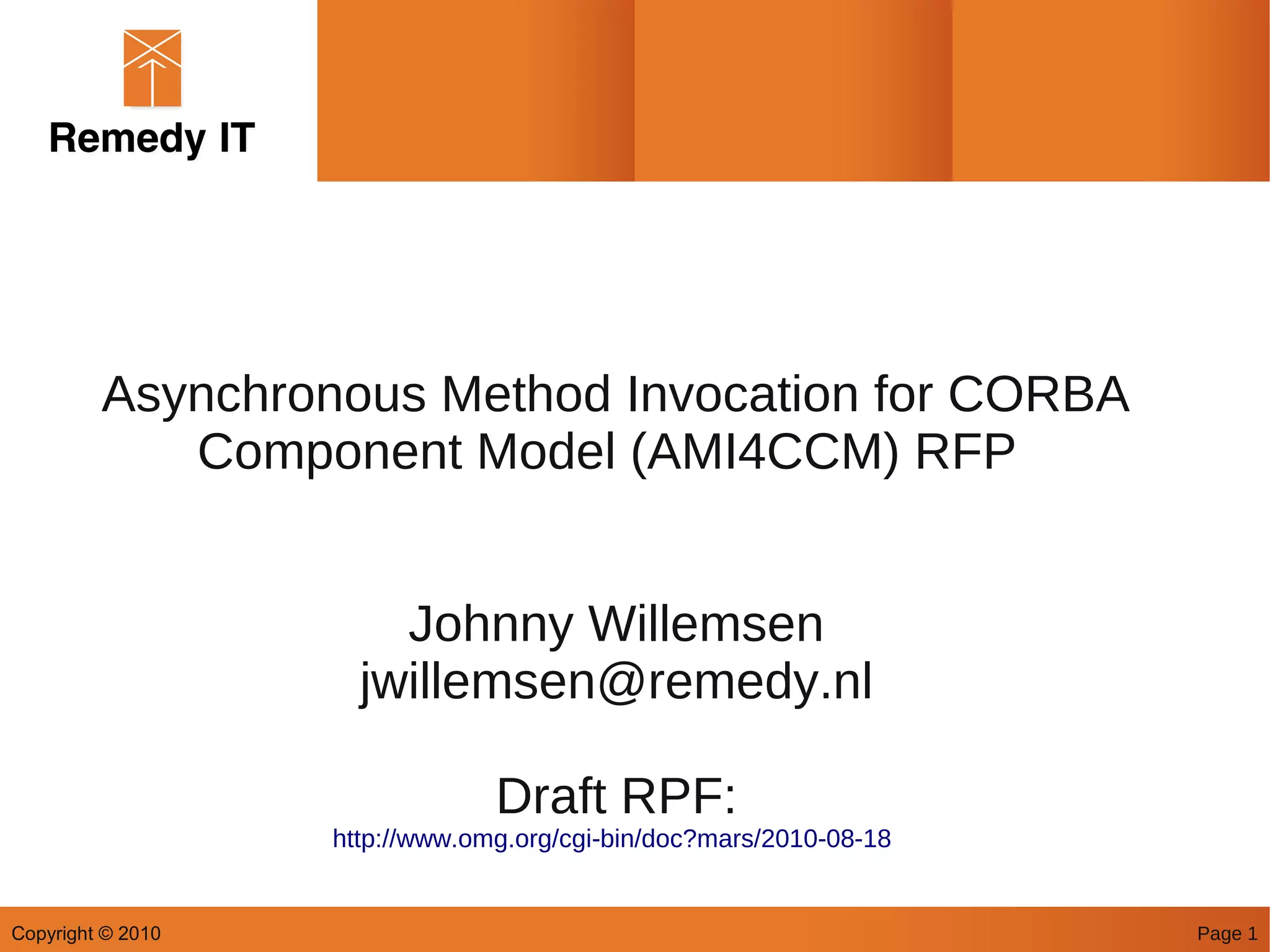 AMI4CCM Draft RFP presentation | PDF