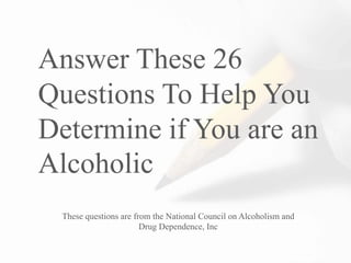 Alcoholic Quiz - "Am I an Alcoholic?" | PPT