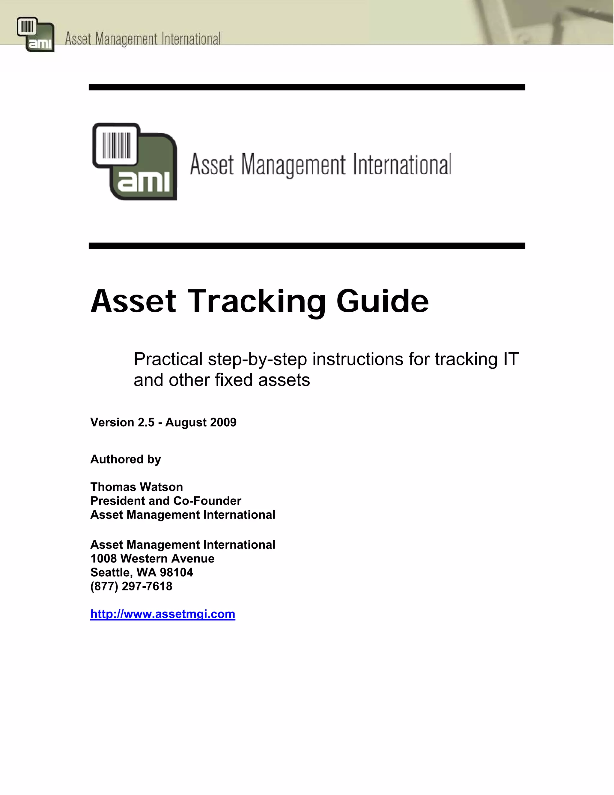 AMI Asset Tracking Guide | PDF
