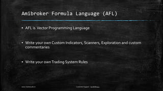 Amibroker AFL Coding - Webinar | PPTX | Business Accounting & Finance | Business