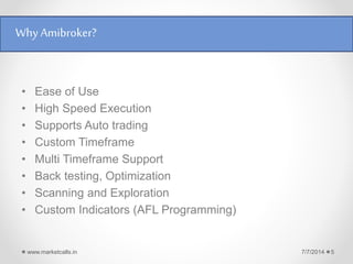 Amibroker afl coding 28th atma bengaluru meet | PPTX
