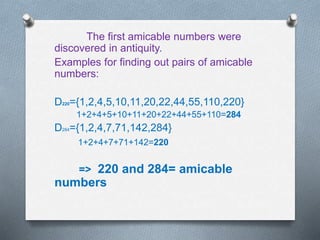 Amicable numbers | PPTX