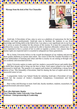 Ami code e newsletter-may 2018_amity law school noida | PDF