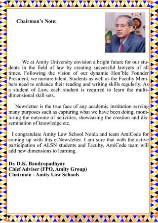 Ami code e newsletter-may 2018_amity law school noida | PDF