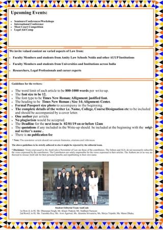 Ami code e newsletter-nov 2018_amity law school noida | PDF