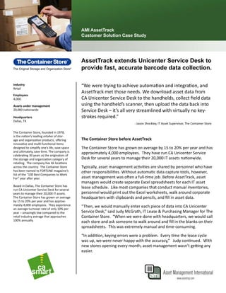 AMI Container Store Case Study | PDF | Logistics | Business