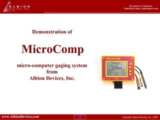 Albion Devices, Inc Micro Computer Gaging System | PPT