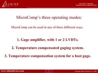 Albion Devices, Inc Micro Computer Gaging System | PPT