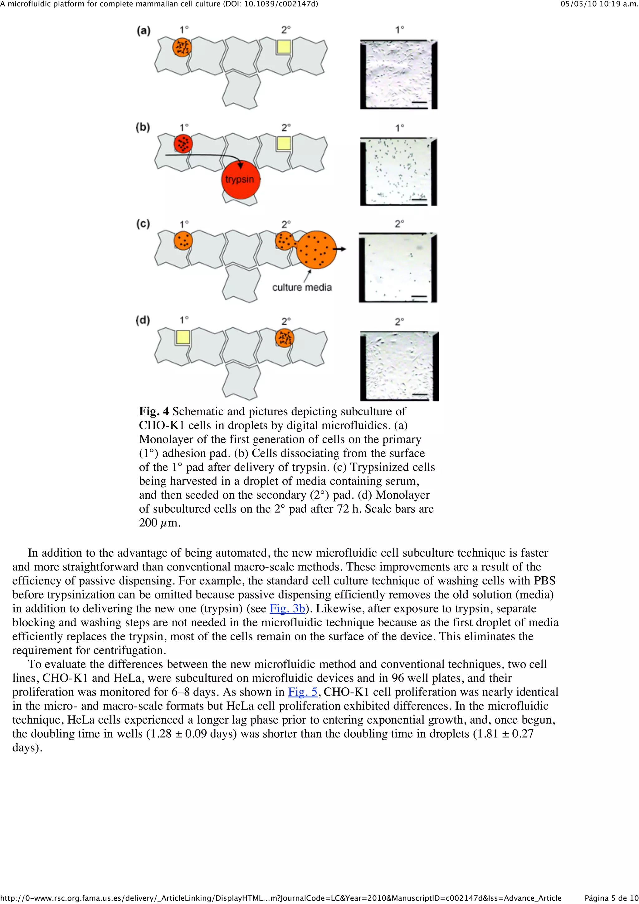 A microfluidic platform for complete mammalian cell culture | PDF