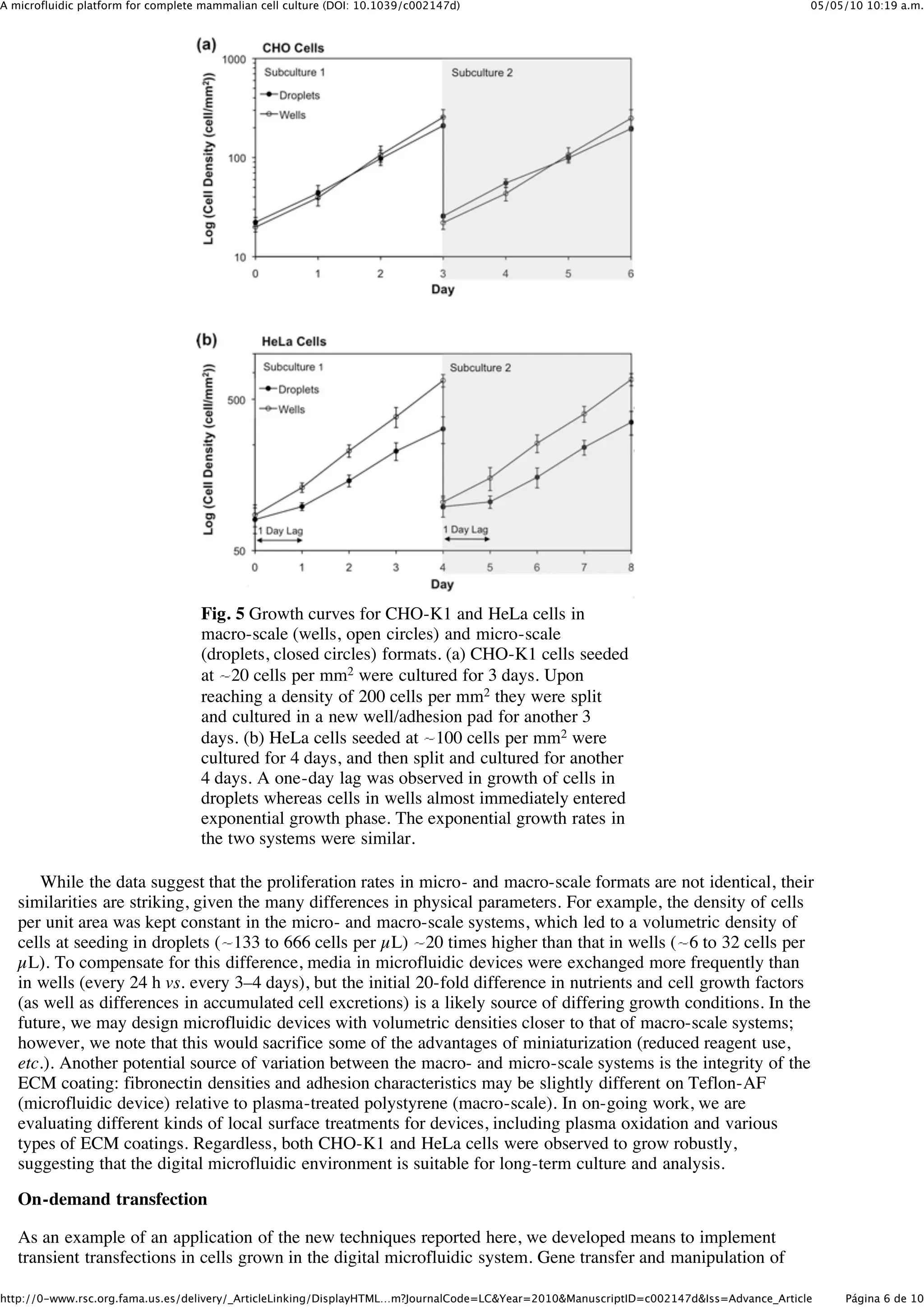 A microfluidic platform for complete mammalian cell culture | PDF