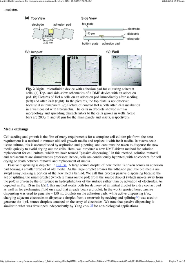 A microfluidic platform for complete mammalian cell culture | PDF