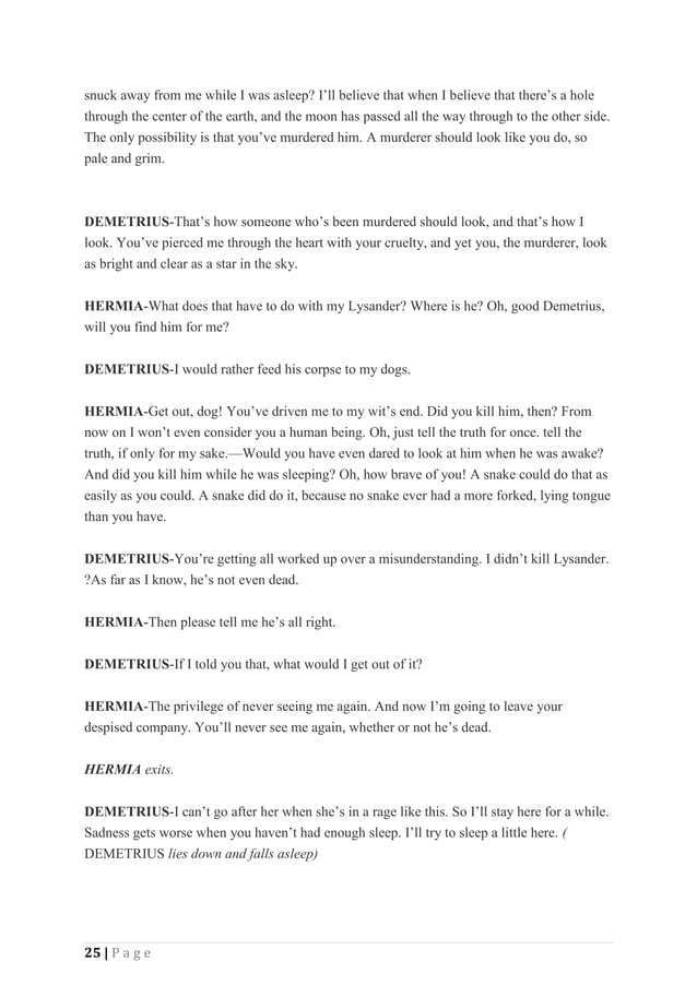 A Midsummer Night's Dream - Script