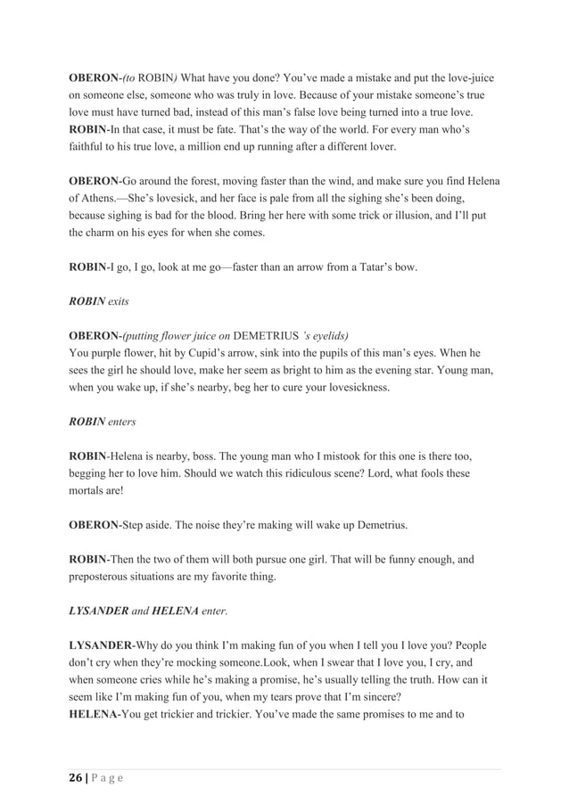 A Midsummer Night's Dream - Script