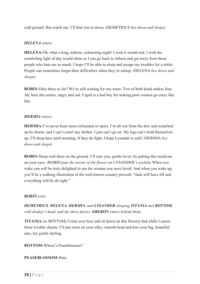A Midsummer Night's Dream - Script