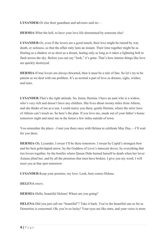 A Midsummer Night's Dream - Script