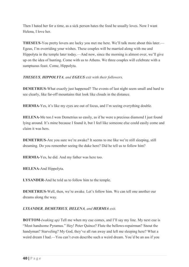 A Midsummer Night's Dream - Script