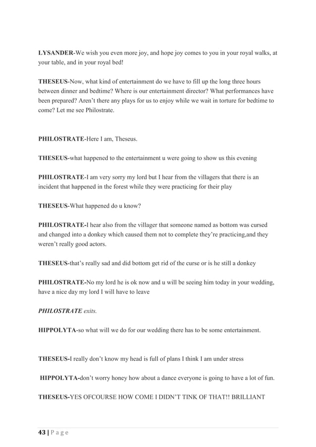 A Midsummer Night's Dream - Script