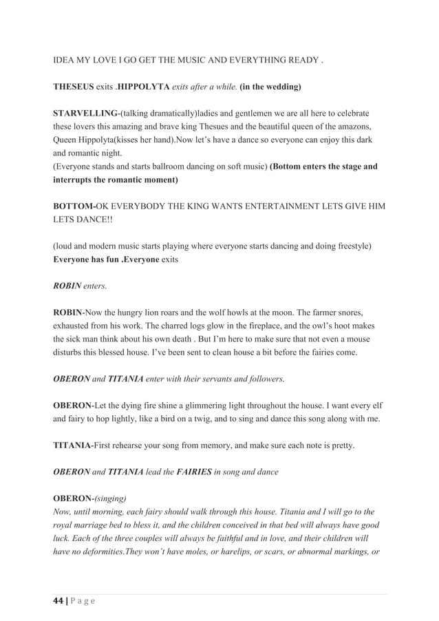 A Midsummer Night's Dream - Script