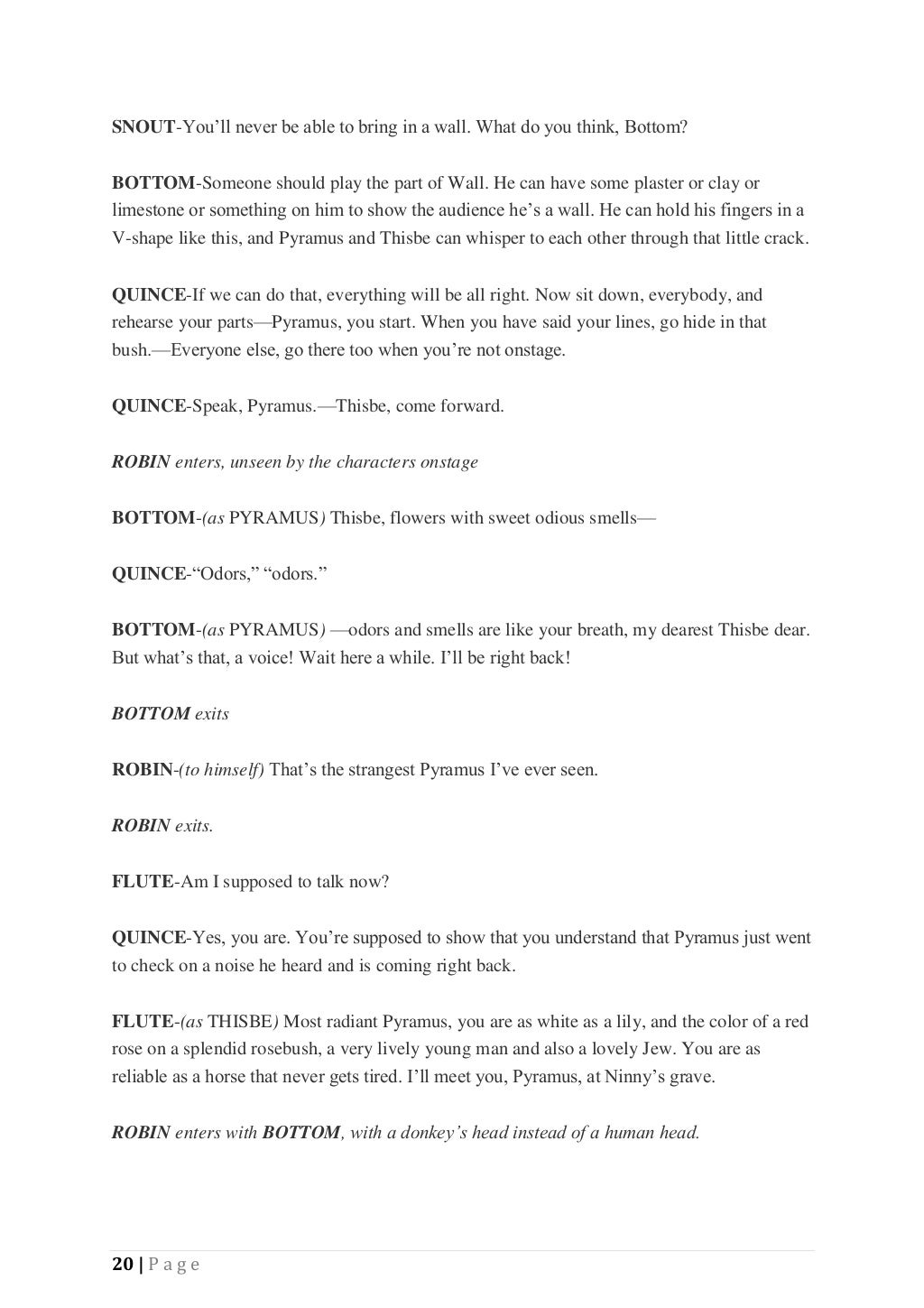 A Midsummer Night's Dream - Script