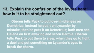 A midsummer night's dream | PPTX | Comedy | Genres